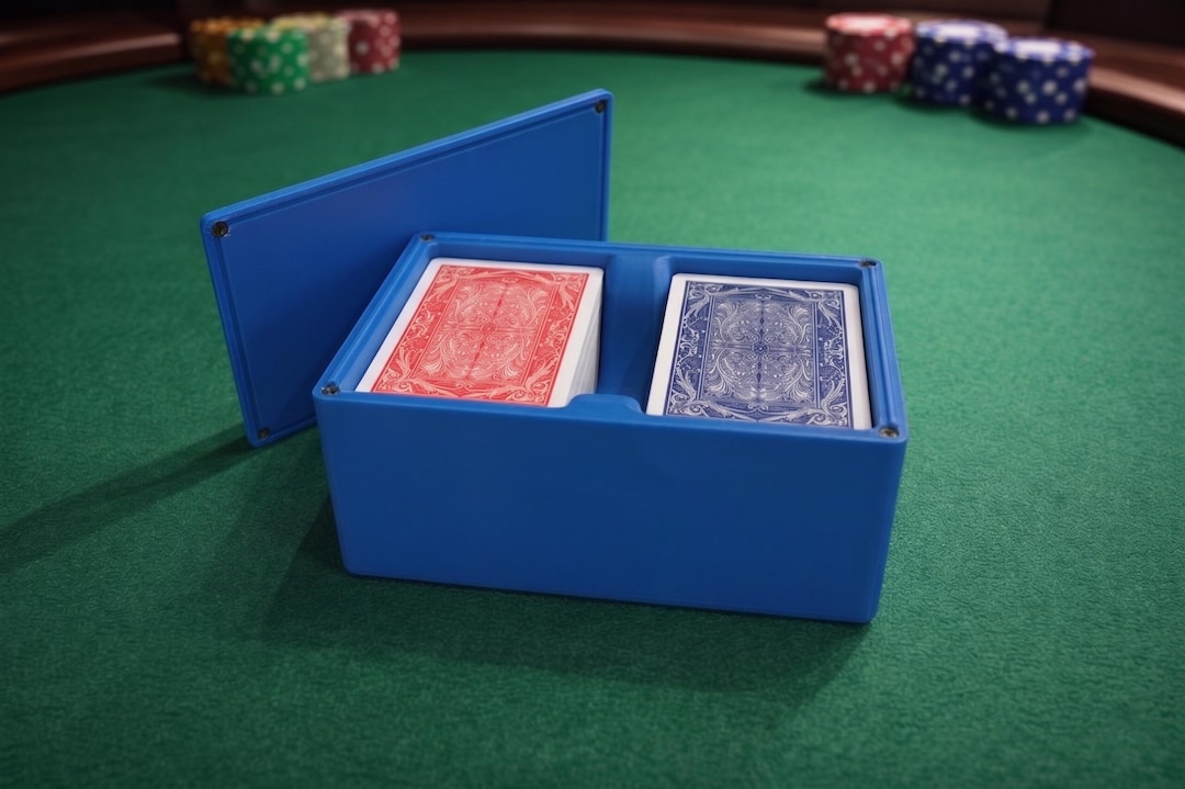 8 Deck Playing Card Storage Box With Magnetic Lid | Double Card Holder ...