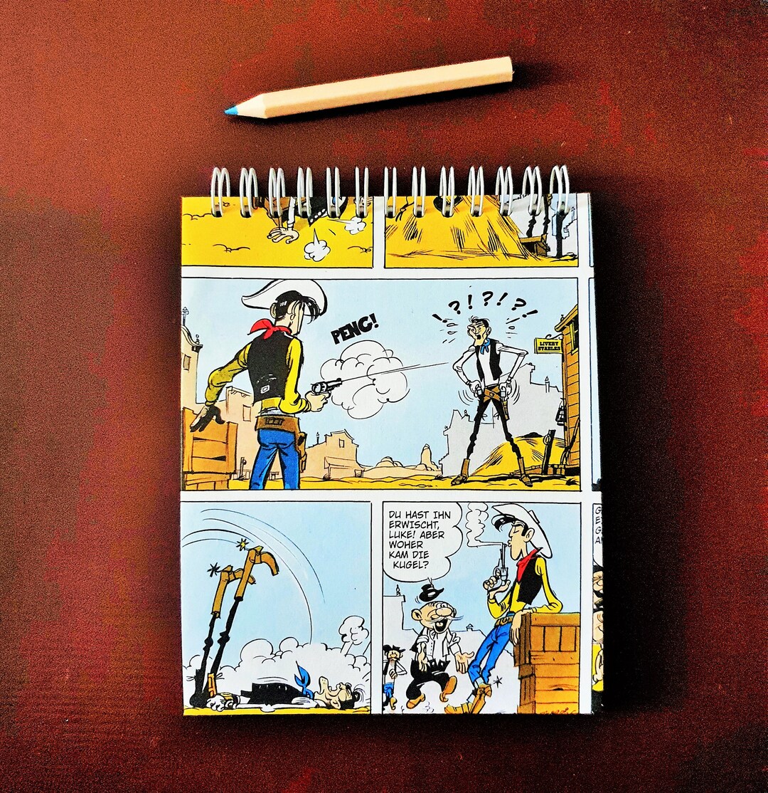 LUCKY LUKE Upcycling Notepad From Old Comics Unique - Etsy