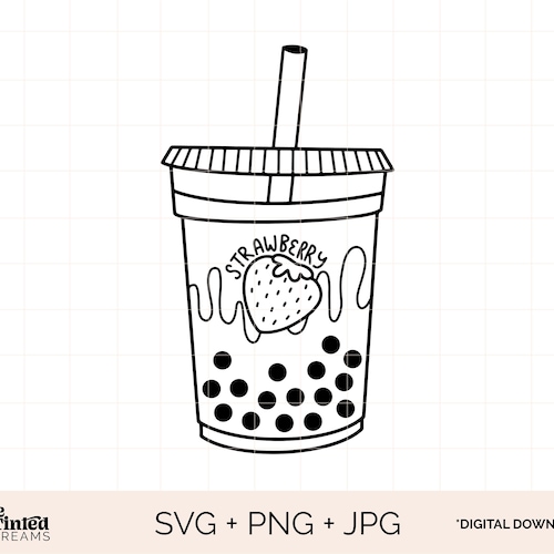 Cute Bubble Tea SVG Cut File Cute Boba Bubble Tea Milk Tea - Etsy