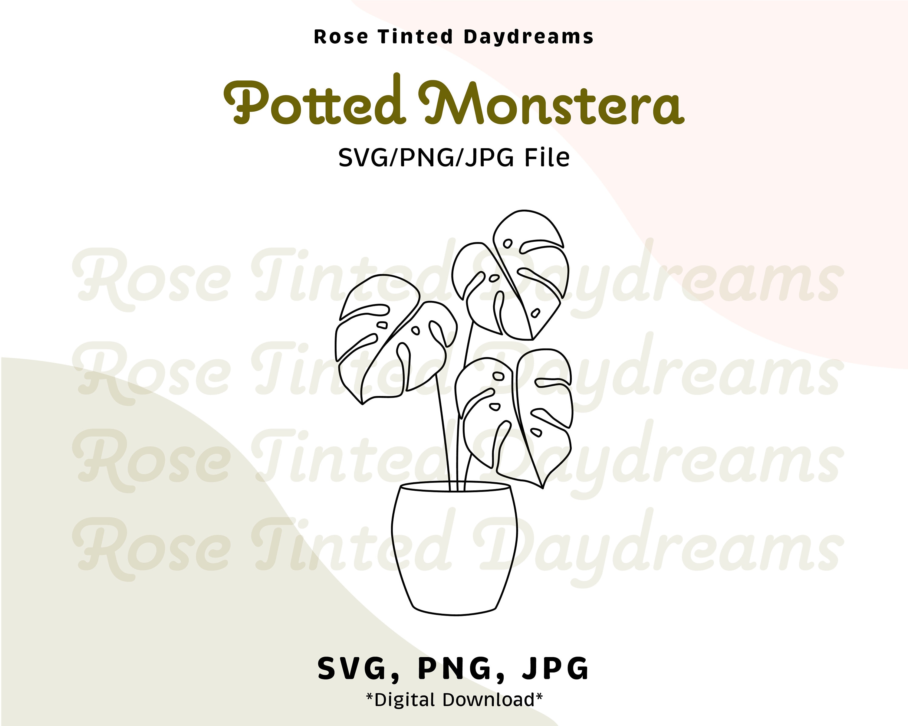 Monstera SVG Potted Monstera SVG Houseplant SVG - Etsy