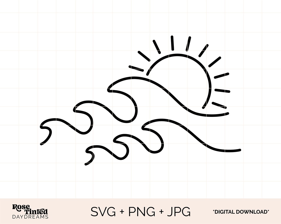 Sun and Waves SVG Waves SVG Beach Svg Vacation Svg - Etsy India