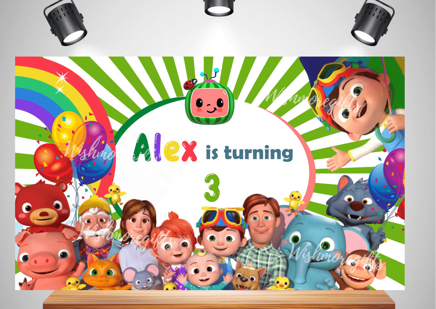 Cocomelon Birthday Backdrop Cocomelon theme Birthday | Etsy