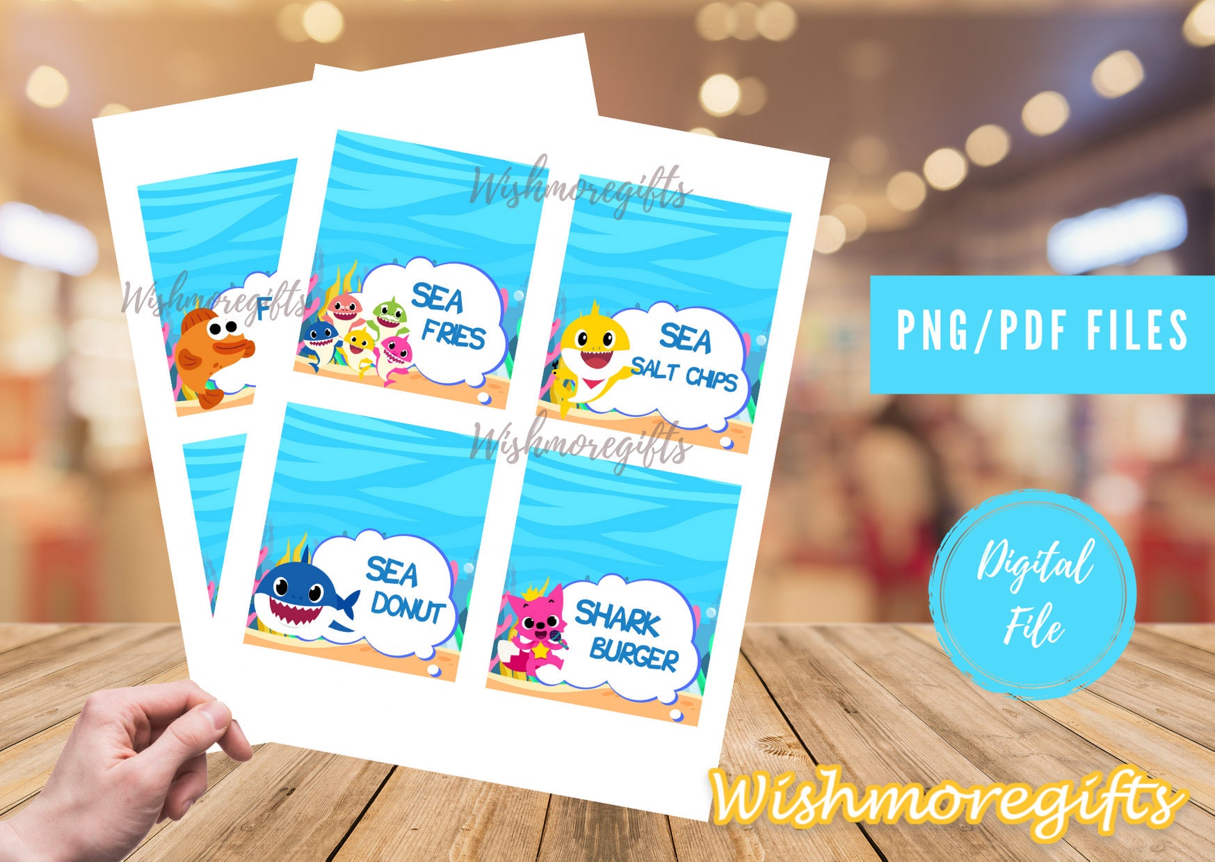 Baby shark food labels printable baby shark birthday food | Etsy