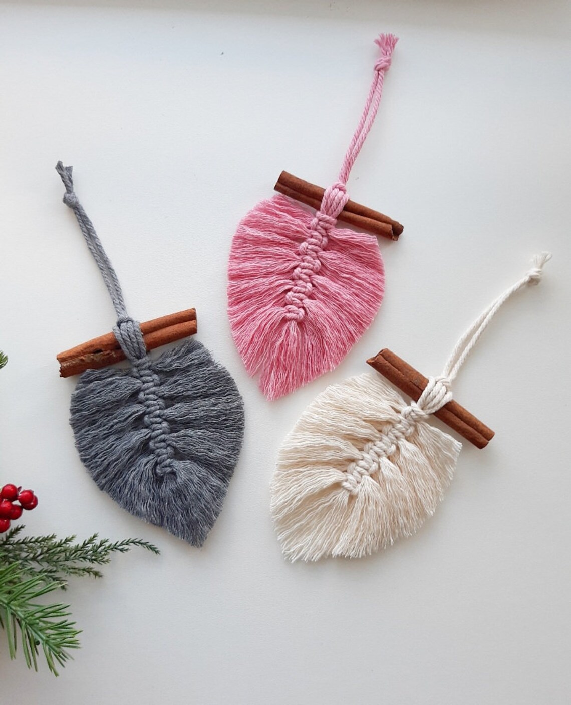 Macrame Cinnamon Stick Decoration Macrame Leaf Wall Hanging - Etsy UK