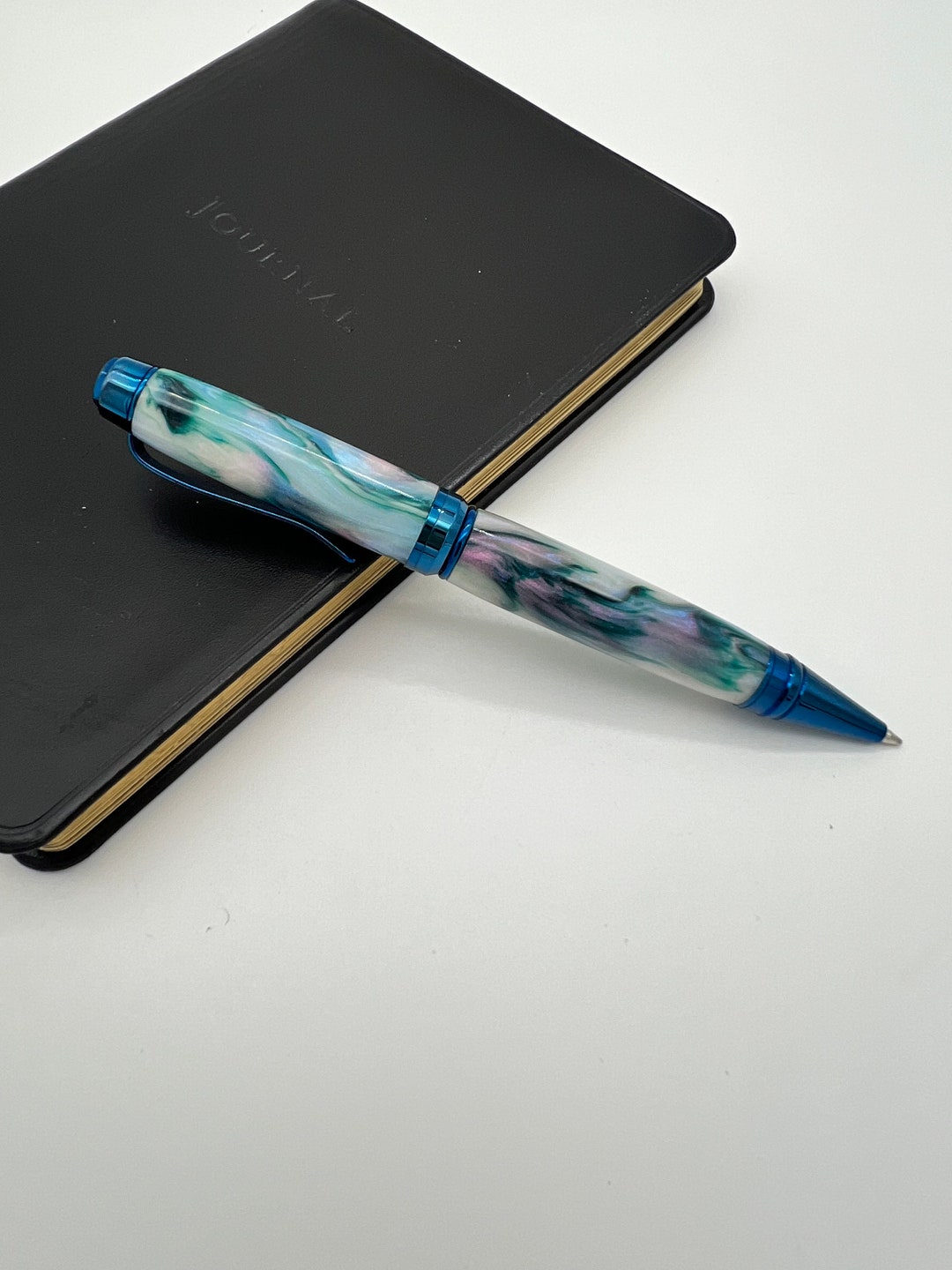 Handmade Pen, Blue and White Twist Pen, Acrylic Pen, Big Ben Pen ...