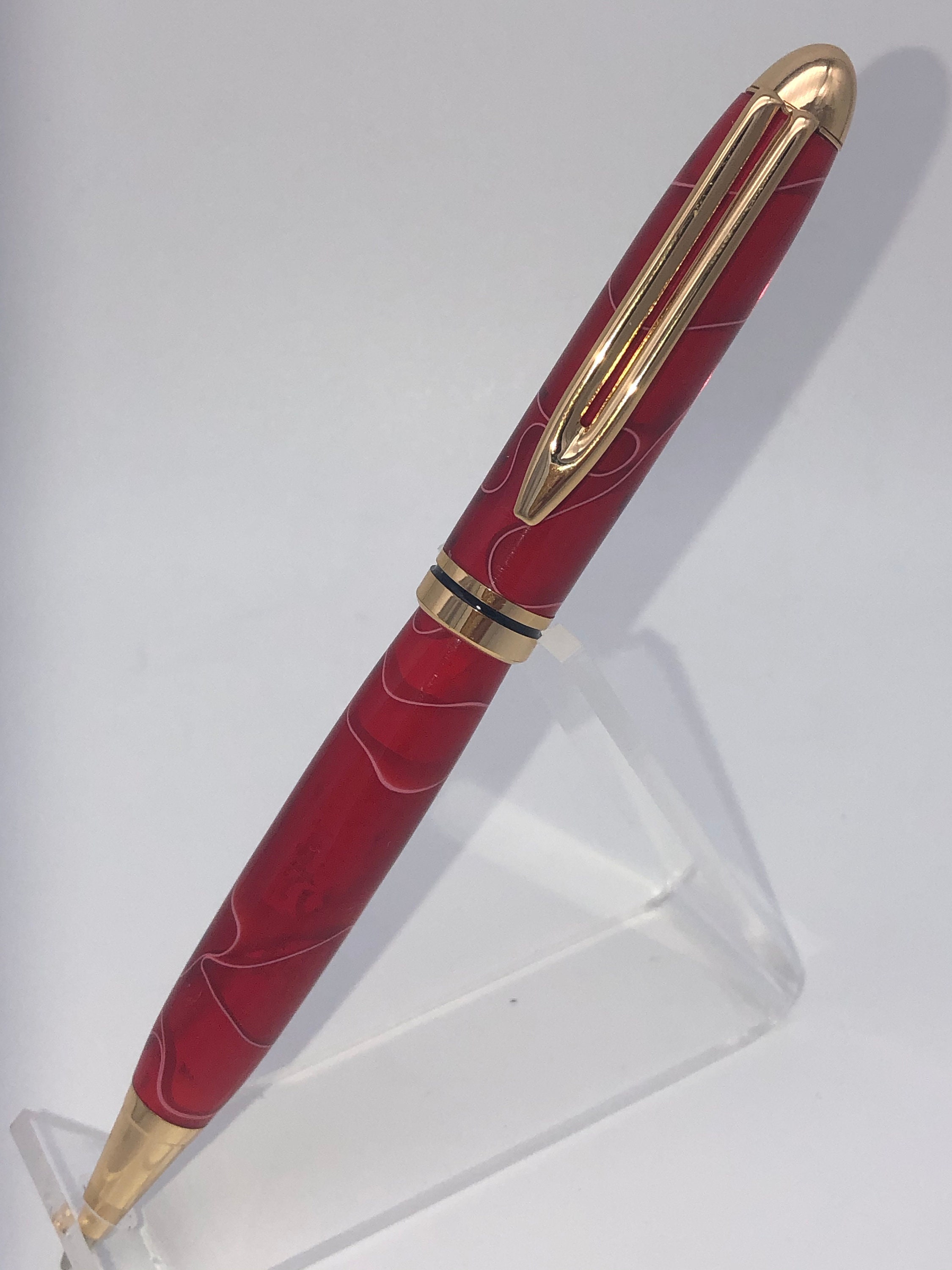 Handmade Pen, Designer Twist Pen, Red Pen, Acrylic Pen, Unique Gift ...