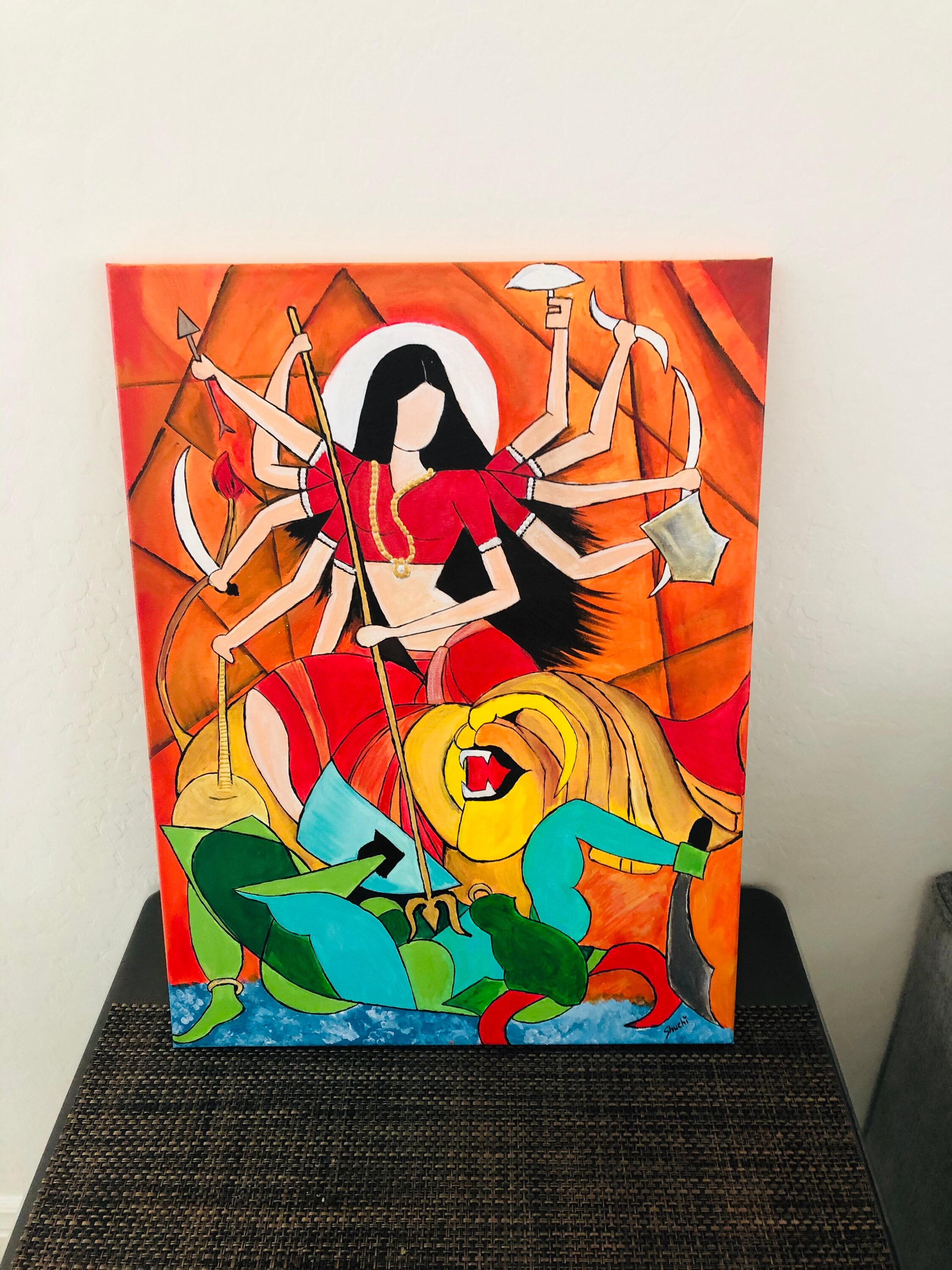 Durga Maa Abstract Painting - Etsy