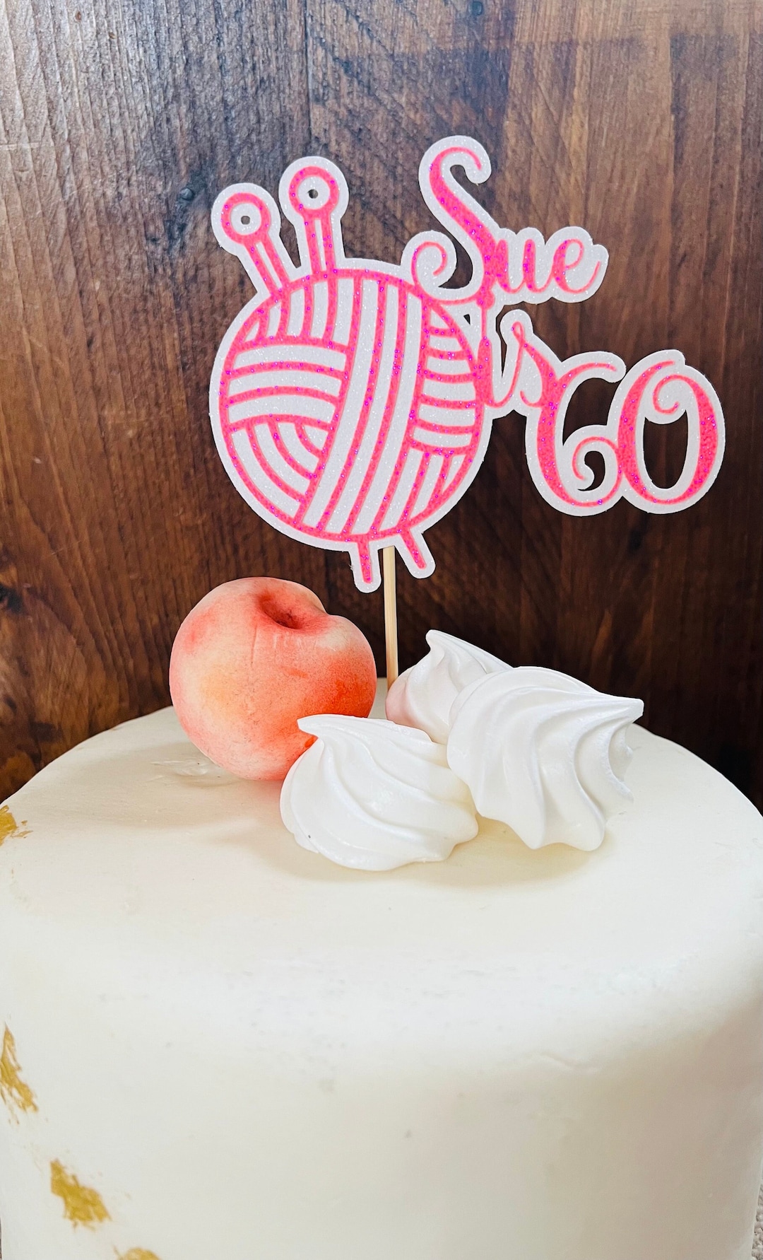 Personalized Knitting Cake Topper: Glitter Birthday Decoration - Etsy