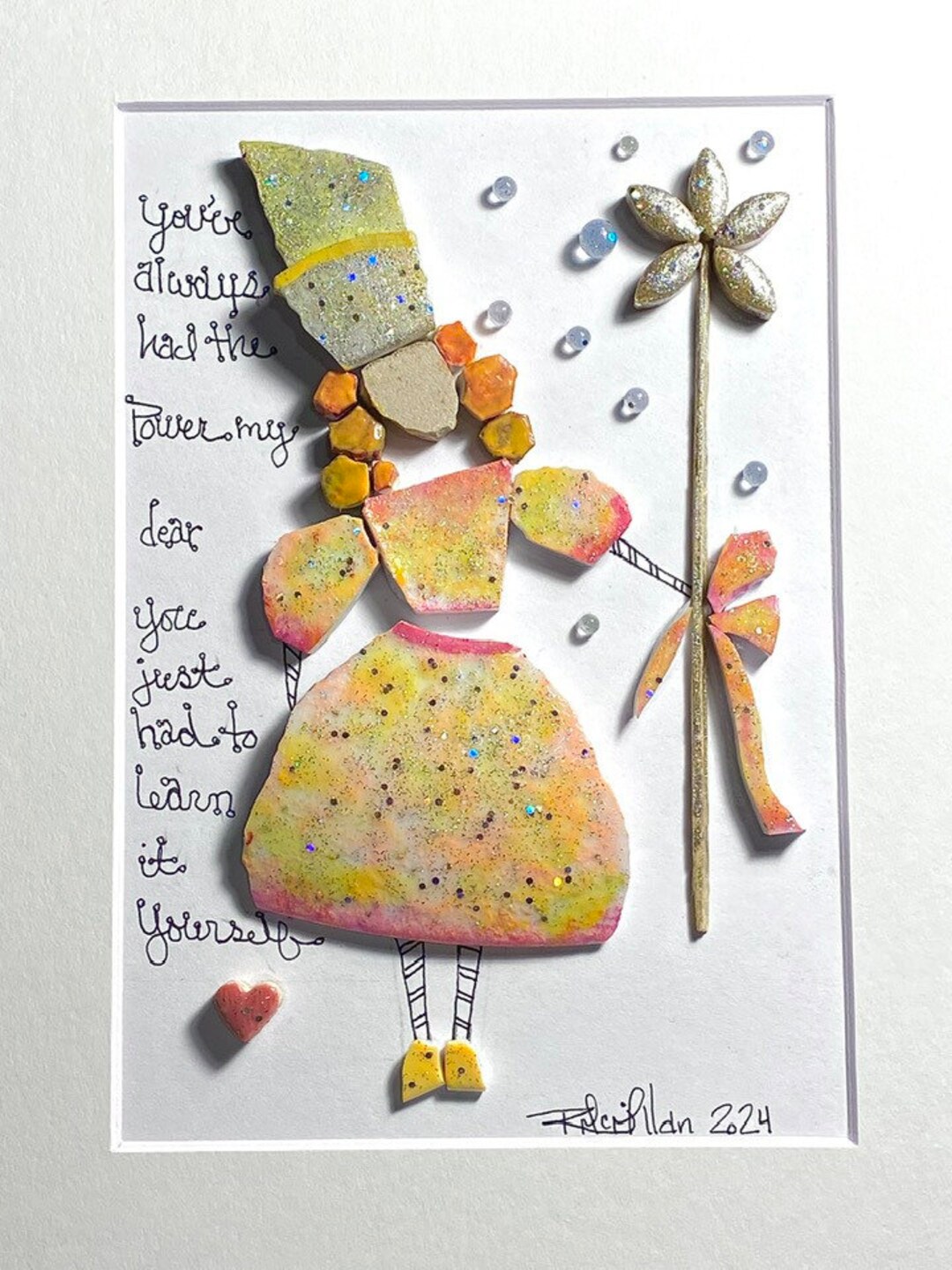 3D Art Glinda the Good Witch Wizard of Oz Pebble Art 8x10 Matted - Etsy