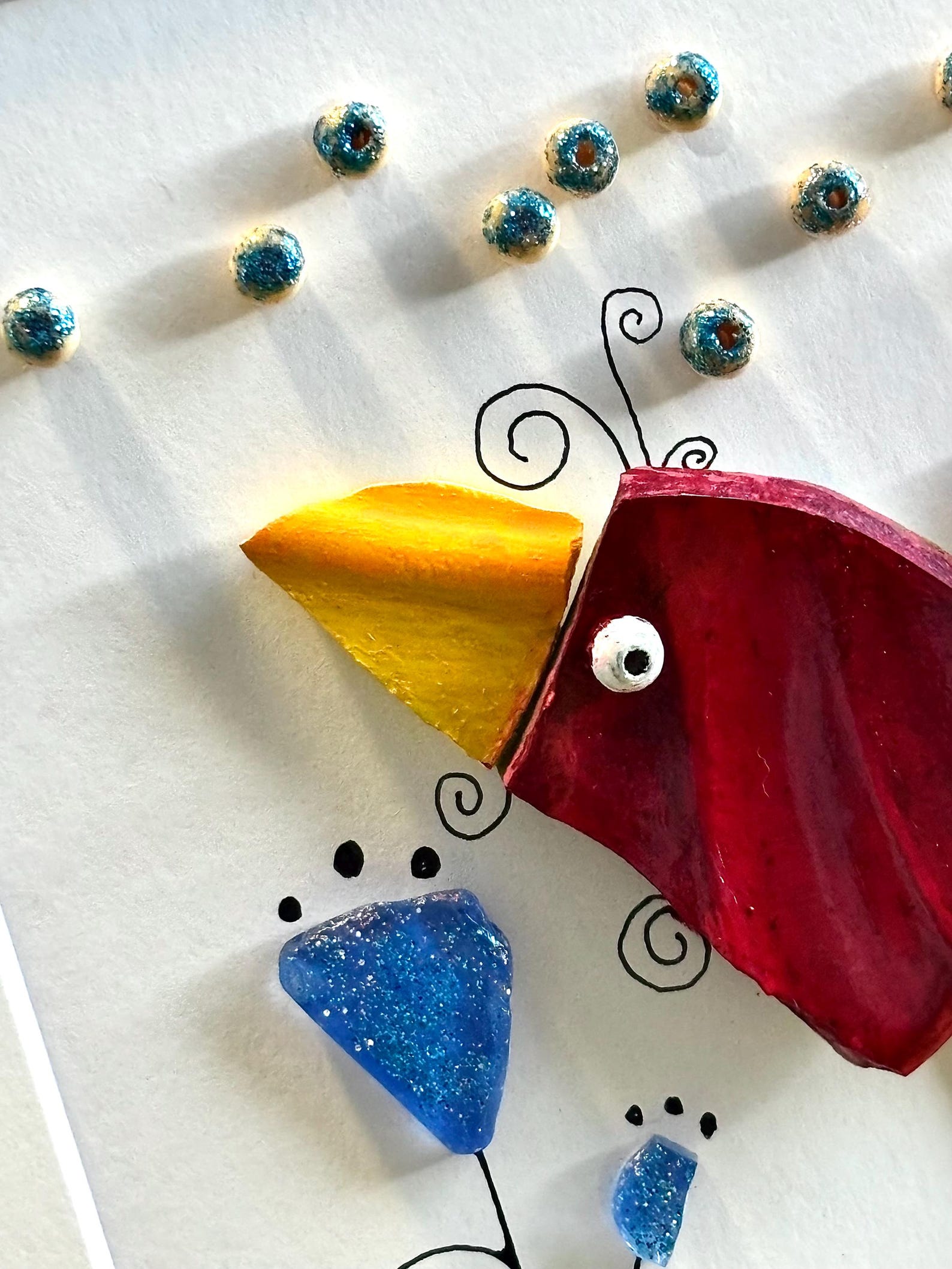 3D Art | Berry Bright Birdie | Red Bird Art | 8x10 Matted - Etsy