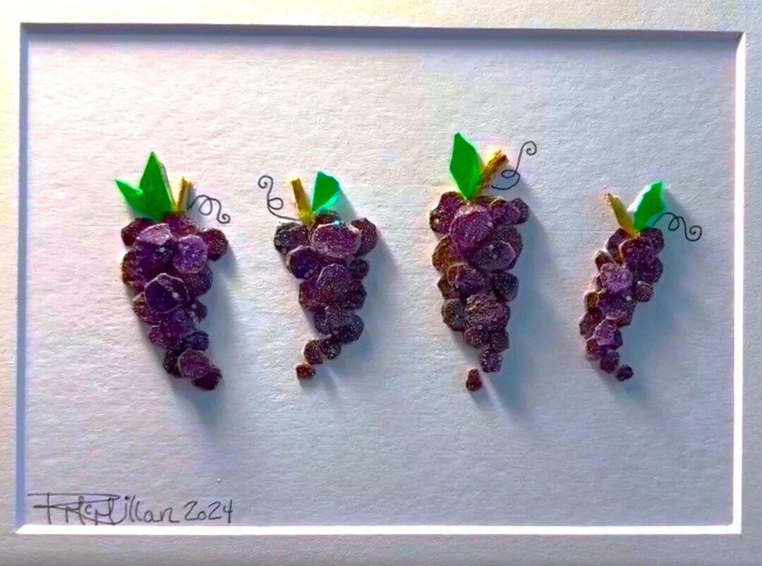 3D Art Vibrant Grape Medley Kitchen Gallery Fruit Theme Wall Art Decor Perfect Home Gift Sea ...