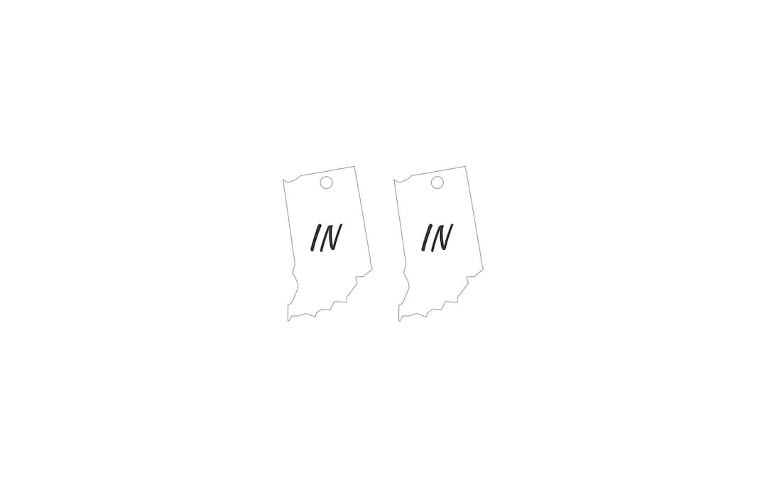 Indiana SVG Indiana State Earring Svg Indiana Earring Outline SVG ...