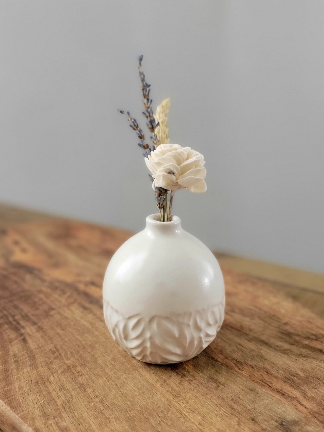 White Wheel Thrown Bud Vase - Etsy