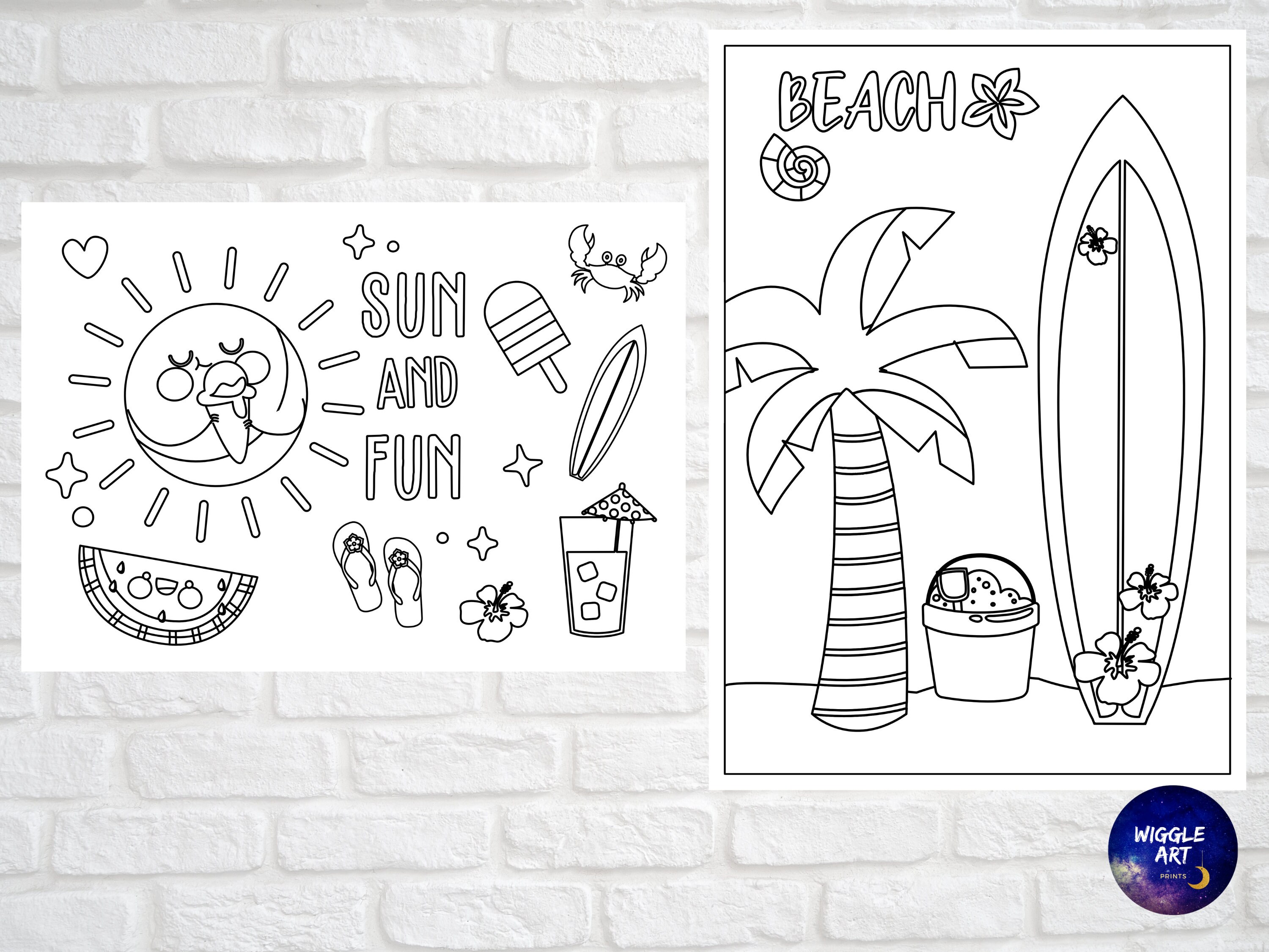 Summer Coloring Pages Pack - Instant Download Summer Printables for ...