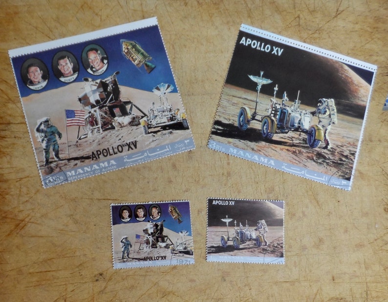 Apollo 15 Spaceflight 1971 Stamps From Manama. Original NASA - Etsy