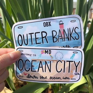 Ocean City Maryland License Plate Sticker, Waterproof Sticker, Eastern ...