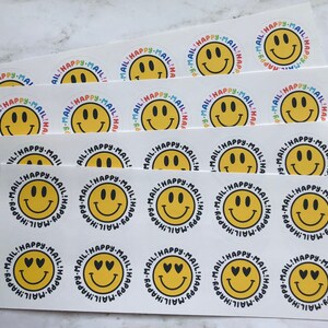 20 Smiley Face Happy Mail Packaging Stickers 2 Sheets - Etsy