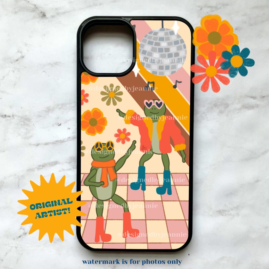 Frog Disco Phone Case, ORIGINAL ARTIST, Retro, 1970s, Froggy Art ...