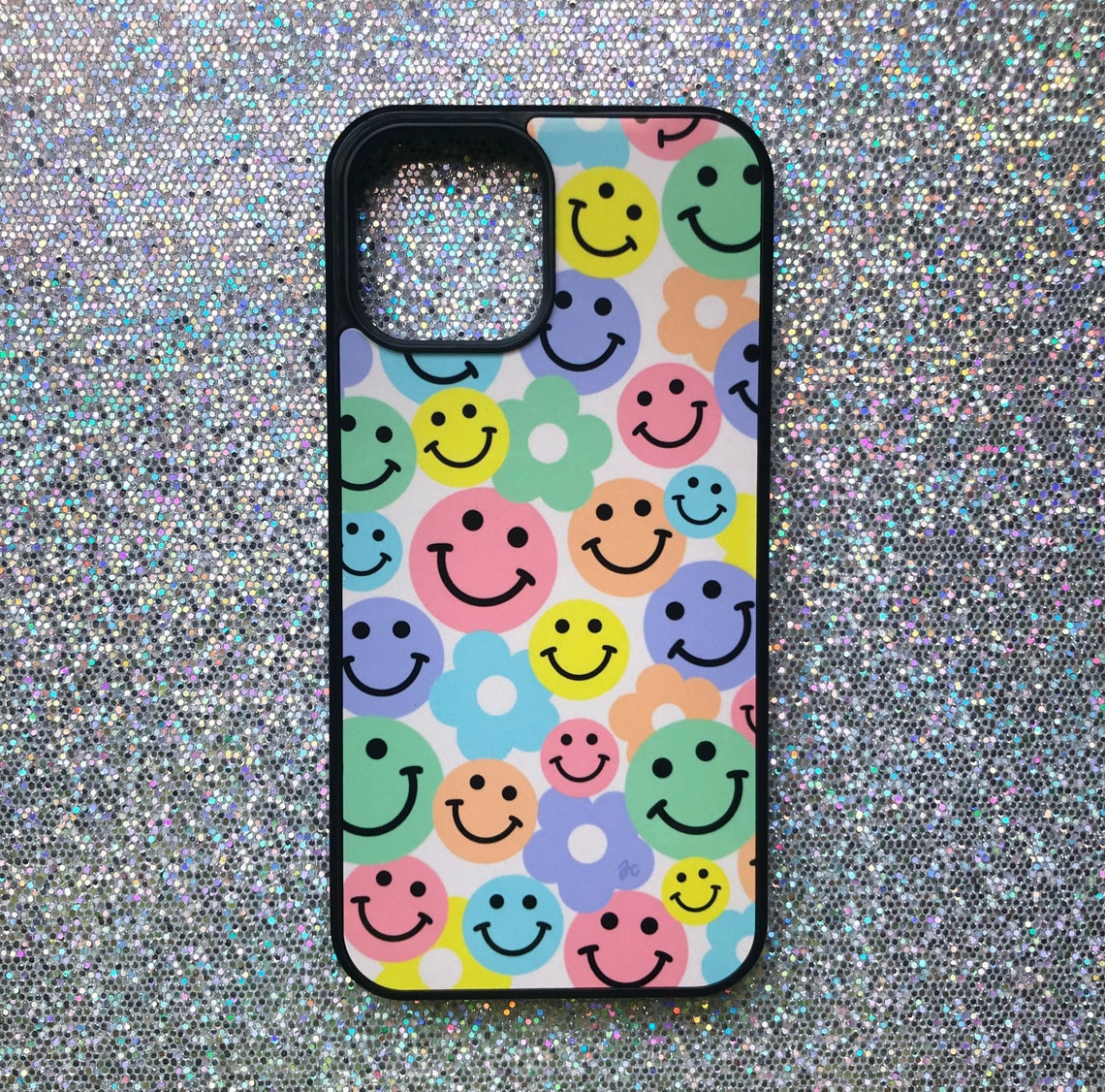 Pastel Smiley Face Phone Case Flowers Rainbow Happy - Etsy
