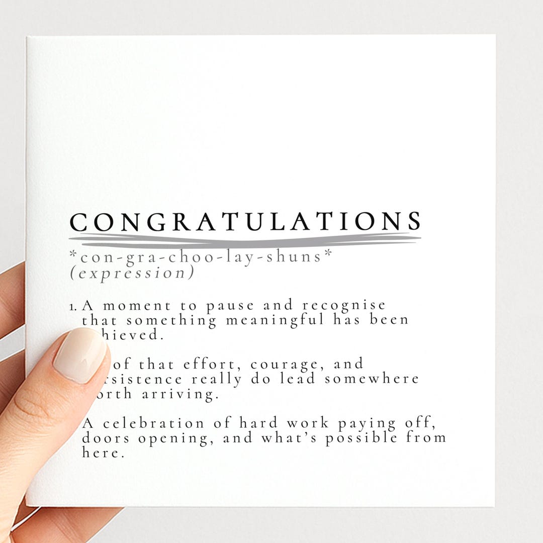 Congratulations Card, Achievement Card, Congratulations Definition Card ...