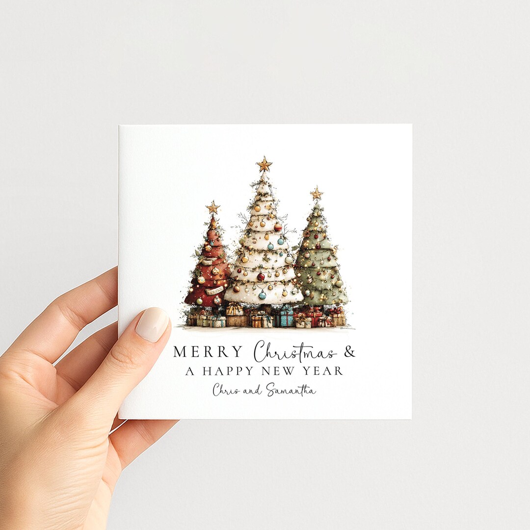 Christmas Couple Card, Personalised Christmas Card for Couple, Custom ...