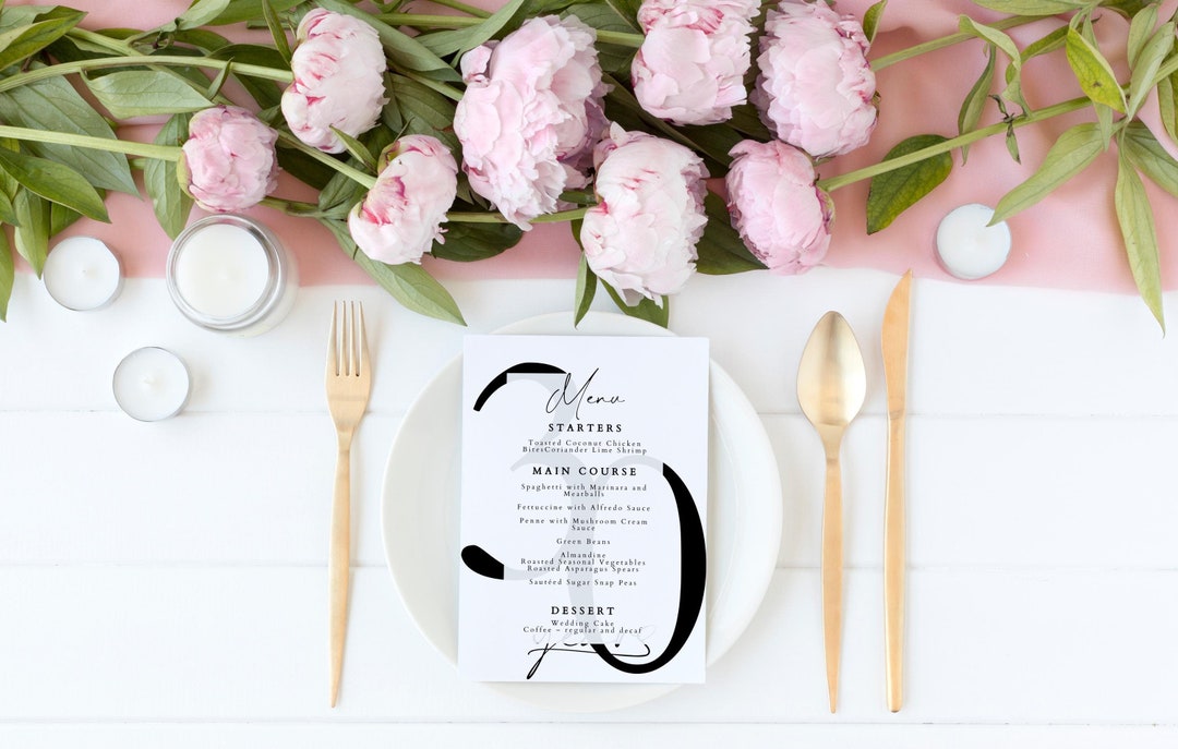Printable Menu 30th Anniversary Meal, 30th Birthday Lunch Menu, Minimal ...