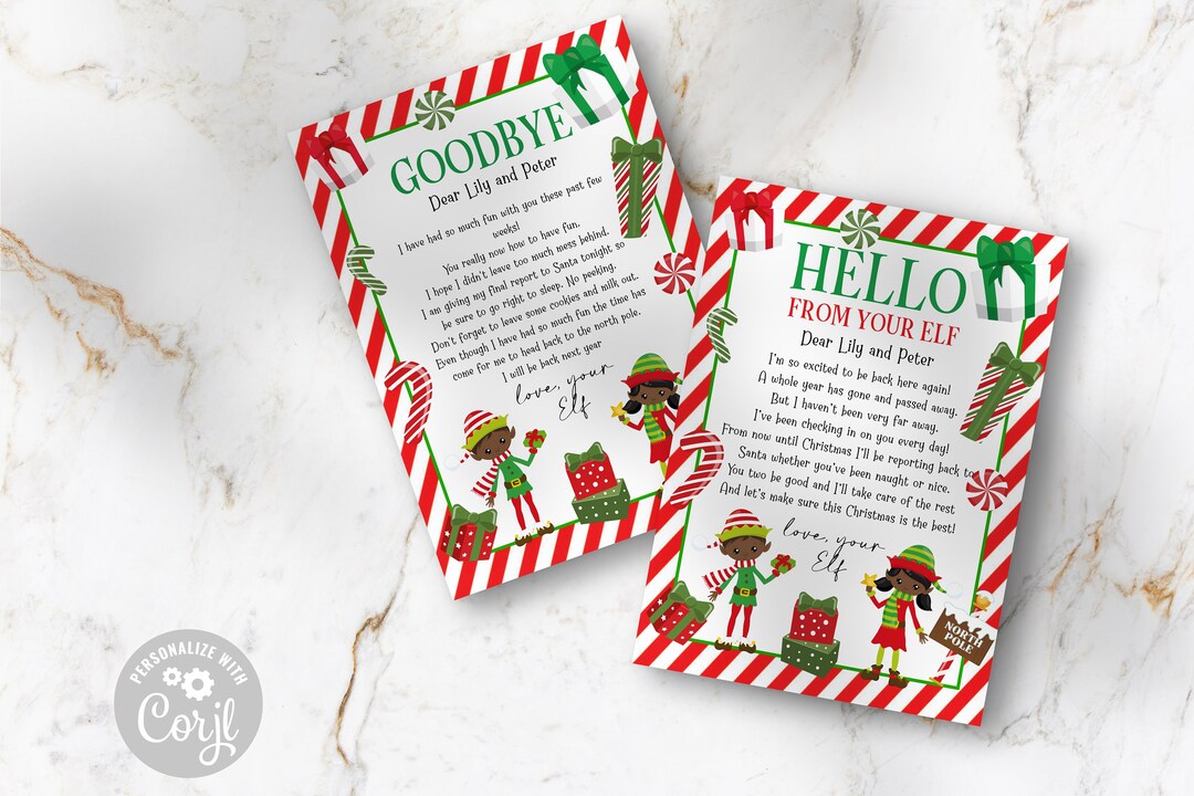 Printable Elf Letter Bundle, African American Elf Arrival Letter, Hello ...