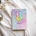 Editable Rainbow 8th Birthday Invitation Pastel Glitter Birthday Party ...