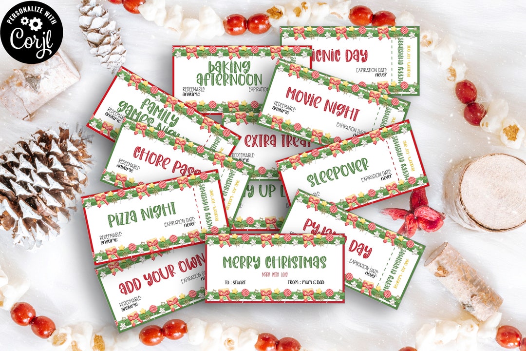 Printable Christmas Coupon Book for Kids, Editable Christmas Coupons ...