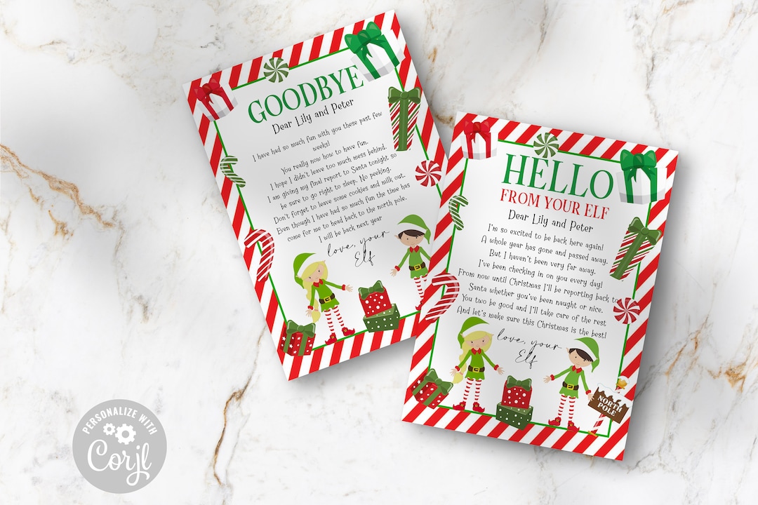 Printable Elf Letter Bundle, Elf Arrival Letter, Hello From the Elf ...