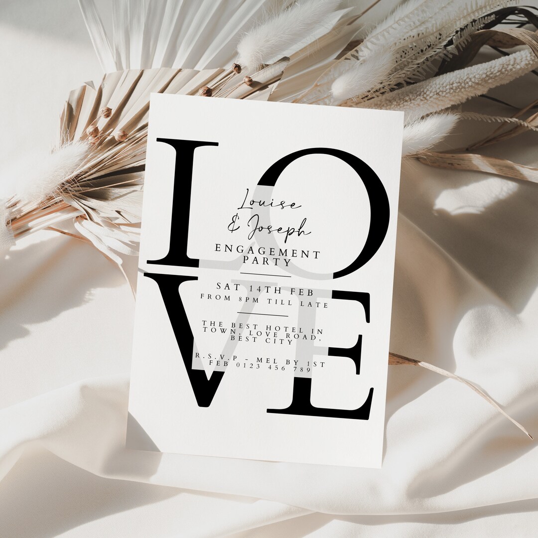 Editable Engagement Invitation, Printable Party Invite, Custom Digital ...