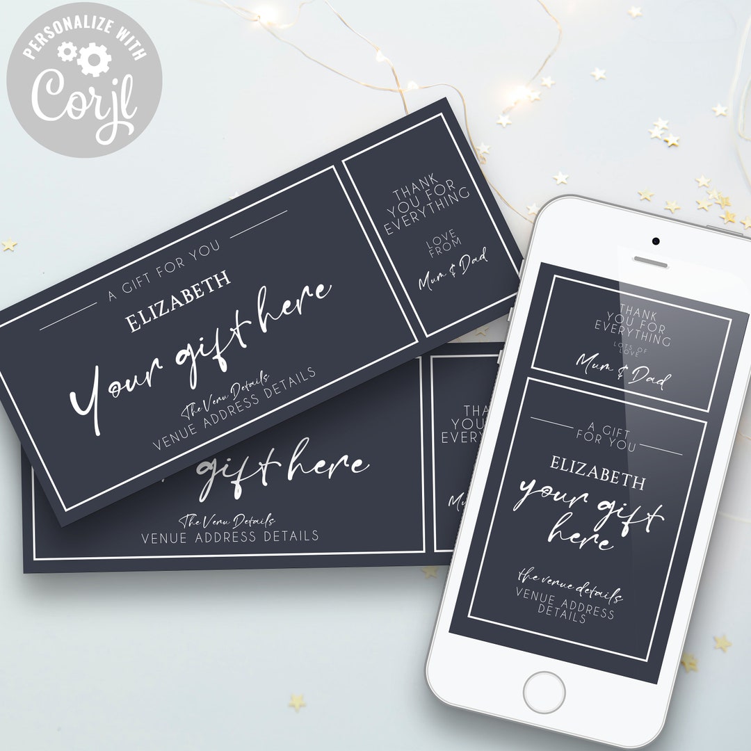 Any Occasion Editable Coupon Template, Birthday Surprise Gift Reveal ...