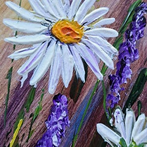 Daisy and Butterfly Painting: Textured Acrylic Flower Art, Summer ...