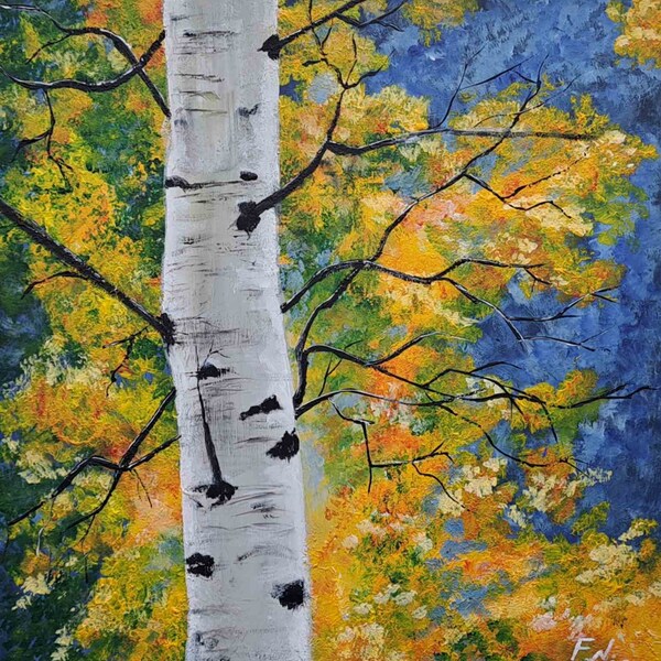 Birch Tree Painting - Etsy