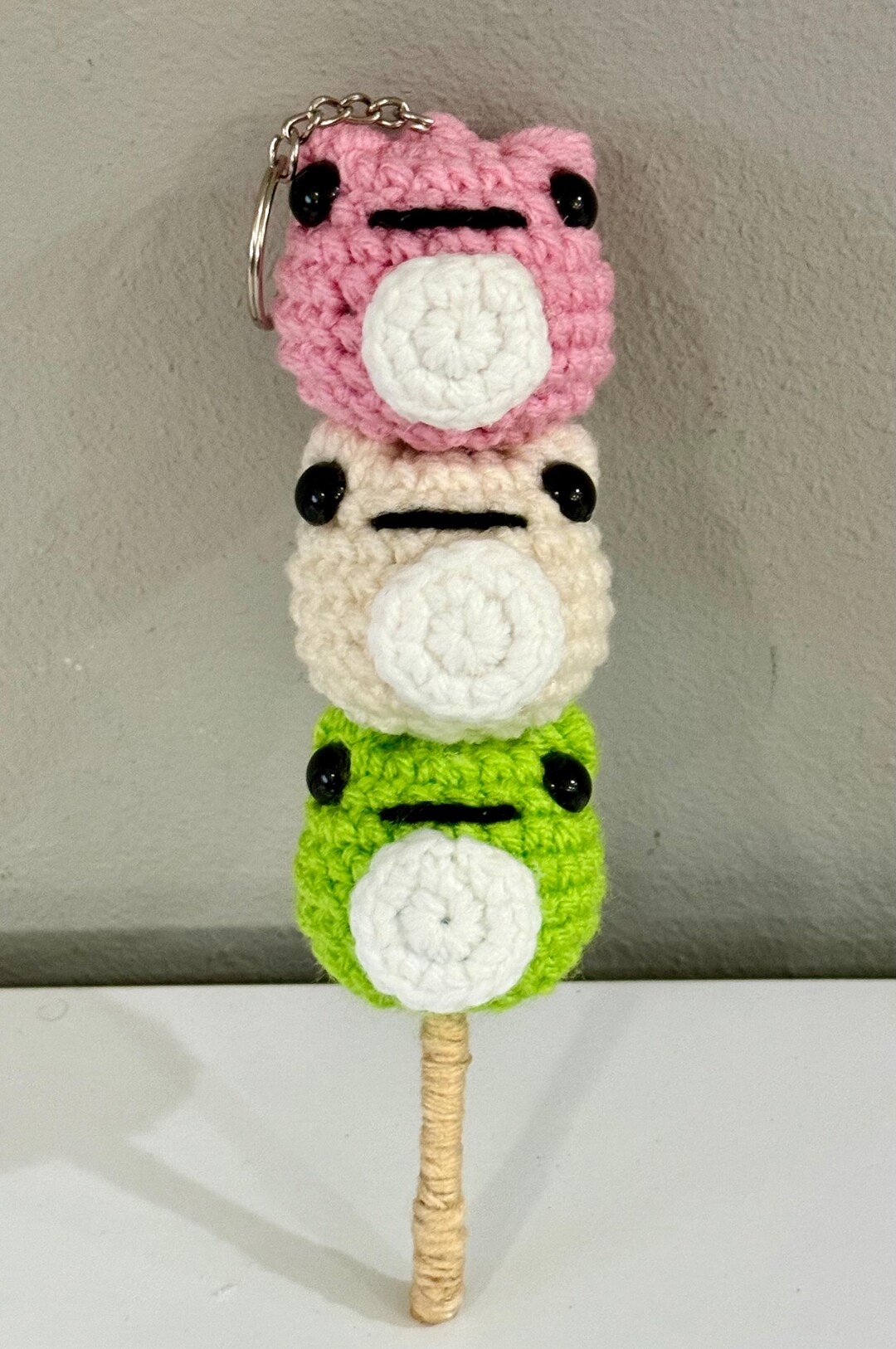 Crochet Frog Dango Keychain - Crochet Frog, Handmade Keychain, Frog ...