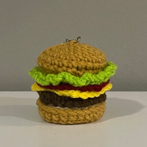 Crochet Burger, Fries, & Soda Meal Keychain Set - Crochet Keychain Set ...
