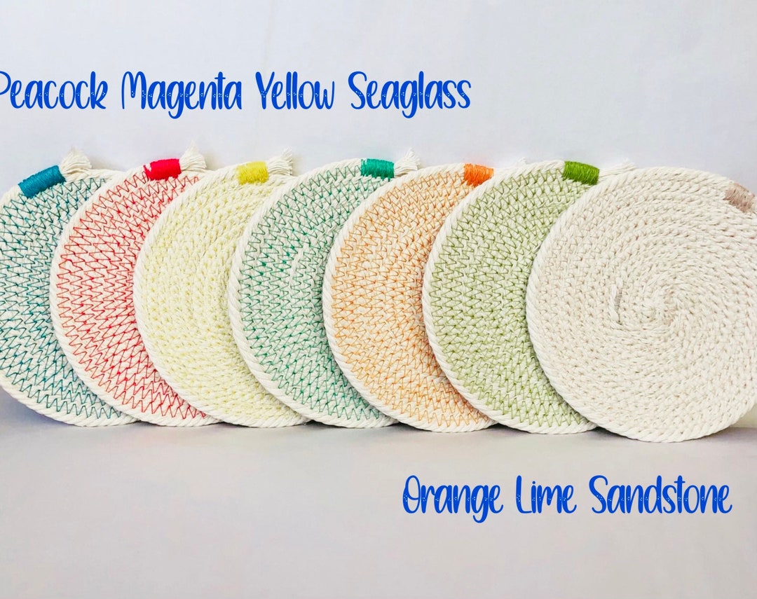 Custom Handmade Cotton Rope Coasters-set of 4 - Etsy