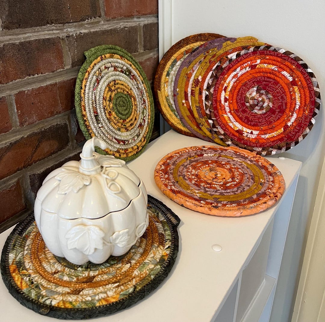 Fall/halloween Fabric Rope Trivets-handmade-cotton - Etsy