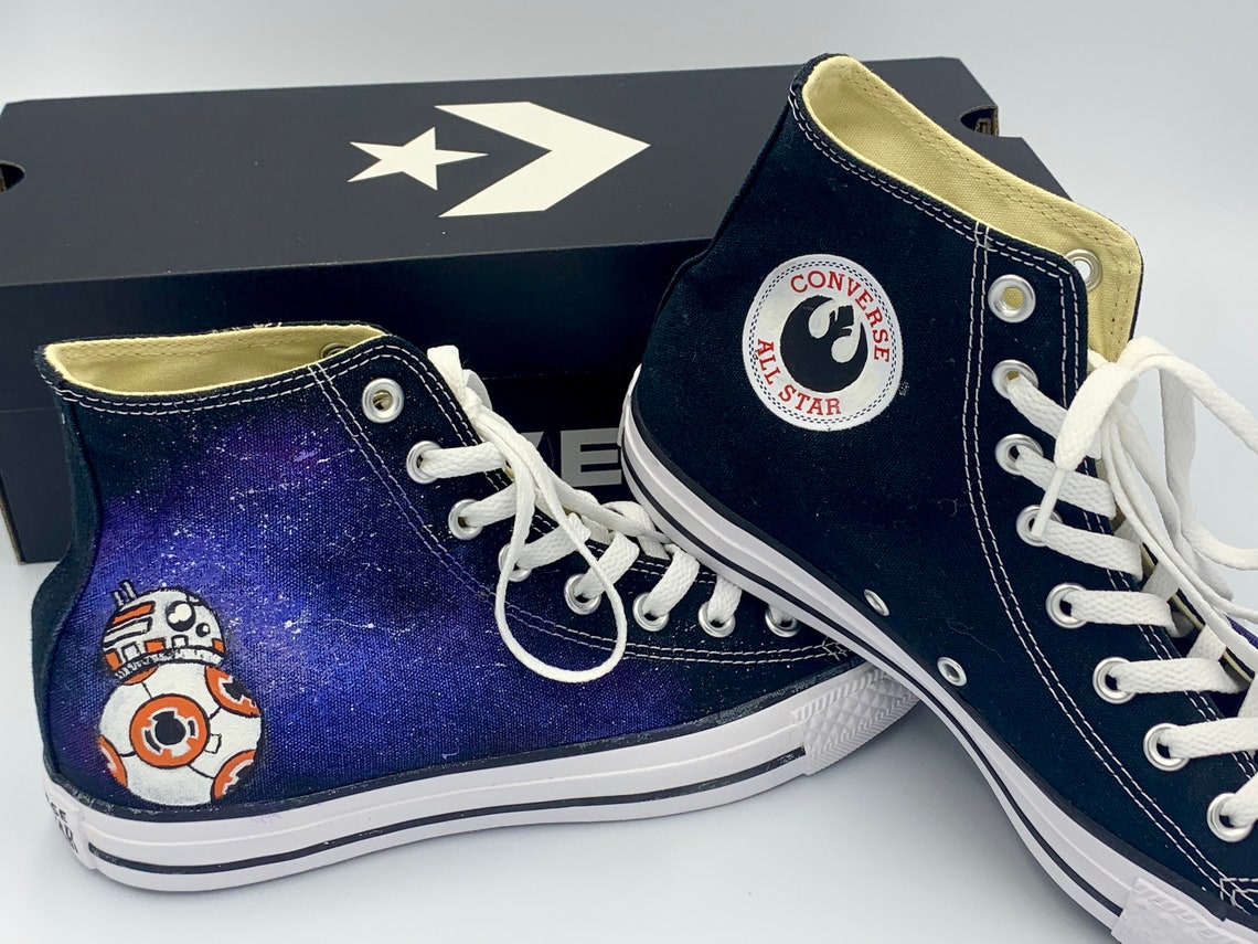 CUSTOM Star Wars Inspired Hand-painted Converse, Disney Shoes ...