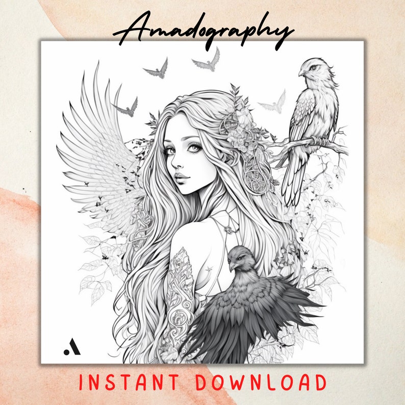 Jungle Women Portrait Coloring Page Printable Adult - Etsy