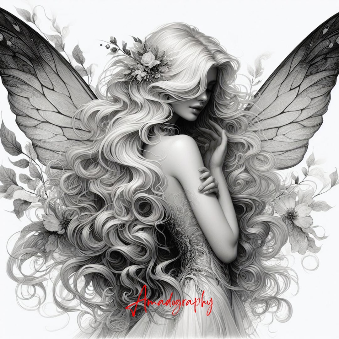 Fantastical Moon Fairies Coloring Book Pages for Adults - Fairy Tale ...