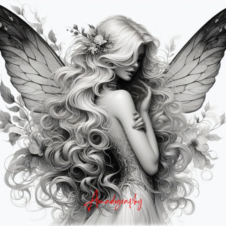 Fantastical Moon Fairies Coloring Book Pages for Adults Fairy Tale ...