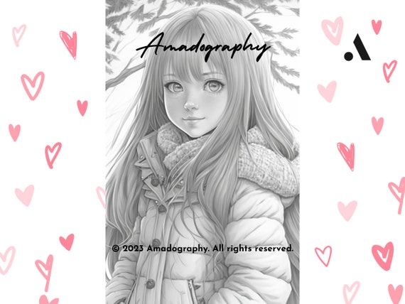 Anime Winter Girl Drawing