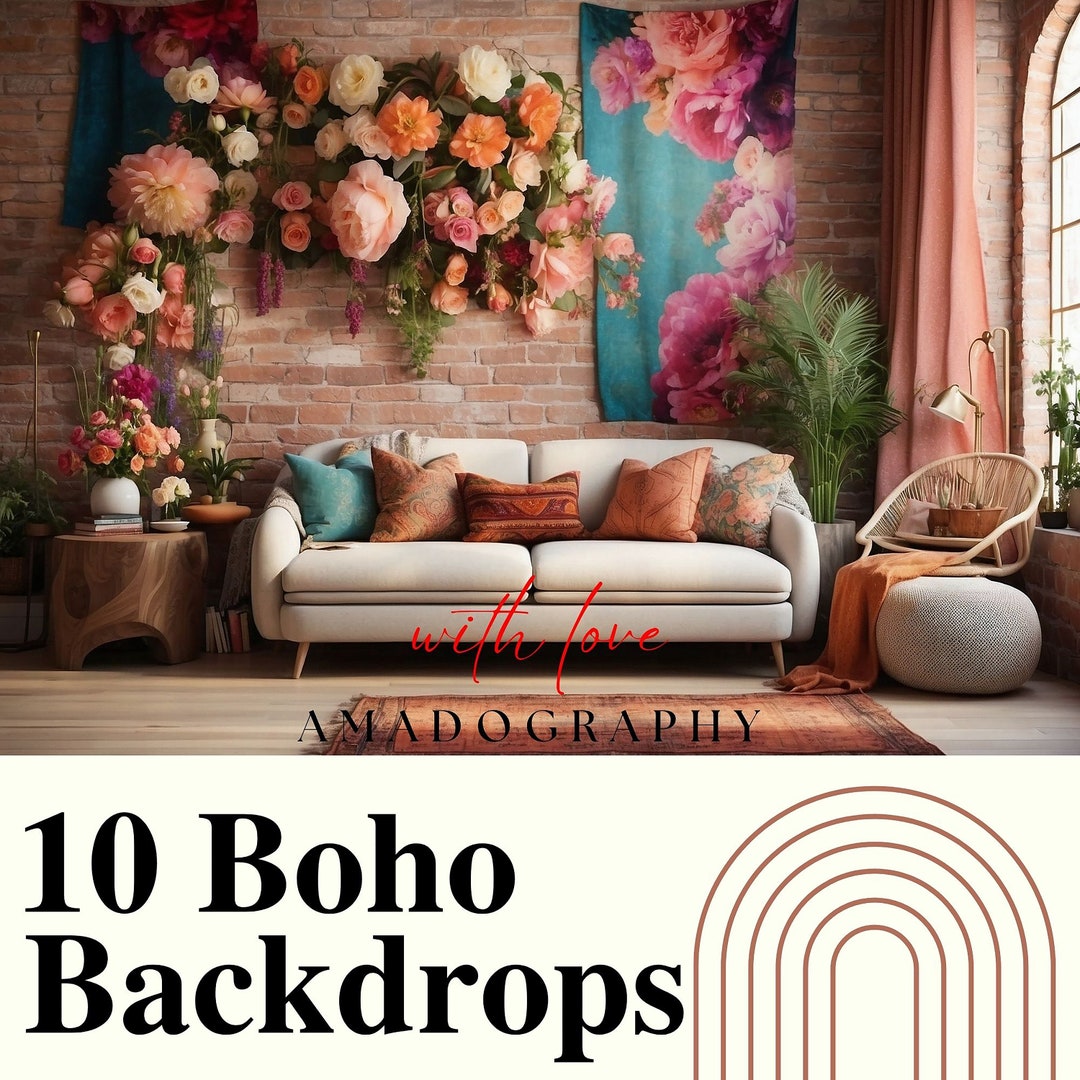 Boho Floral Silk Fabric Backdrop for Romantic Romantic Whimsy Wooden ...