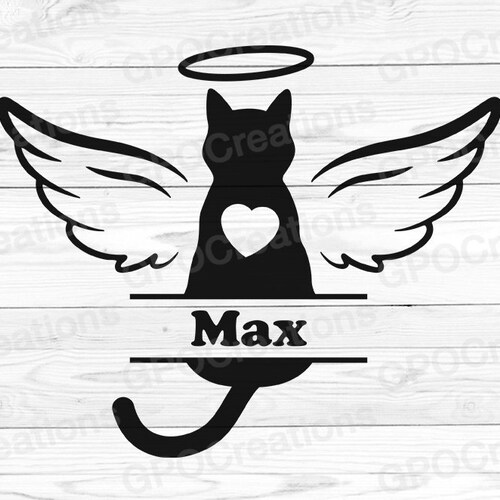 Angel Wings SVG Cat Loss Pet Memorial in Loving Memory Cut - Etsy