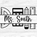 Teacher SVG, Teacher Split Monogram SVG, School SVG, School Supplies ...