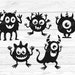 Cute Monsters SVG Kids Halloween SVG Cute Monsters Clipart - Etsy
