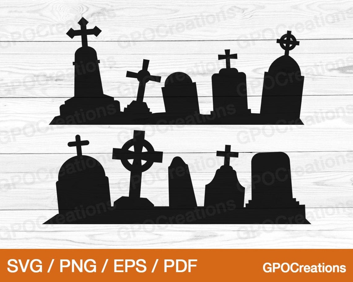 Tombstones SVG, Graveyard SVG, Gravestones SVG, Cemetery Svg, Halloween ...