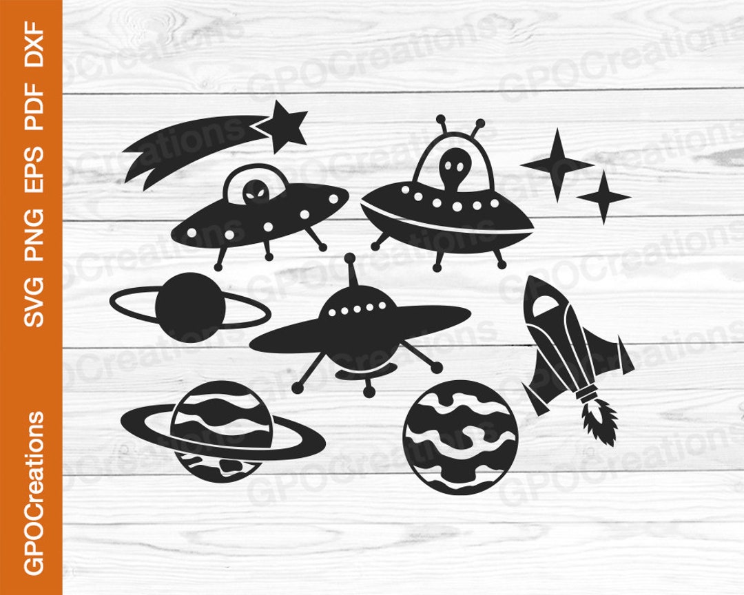 Spaceship SVG, UFO Svg, Rocket Svg, Spaceship Png, Rocket Png, Outer ...