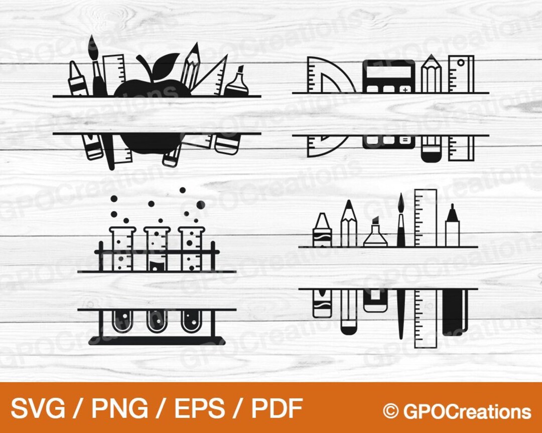 Teacher SVG Bundle Teacher Split Monogram SVG School - Etsy